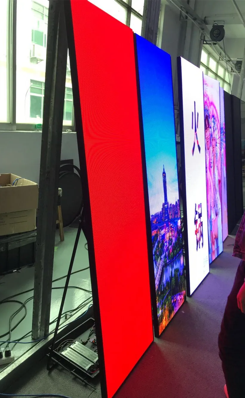 Foldable Led Poster Display Standing P1.86 P2 P2.5 Indoor Video Wall ...