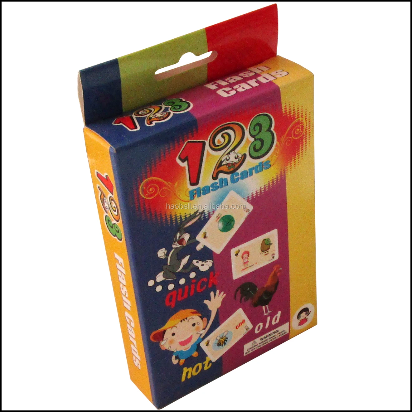 300gsm art paper flash educational playing cards kids baby game cards ...