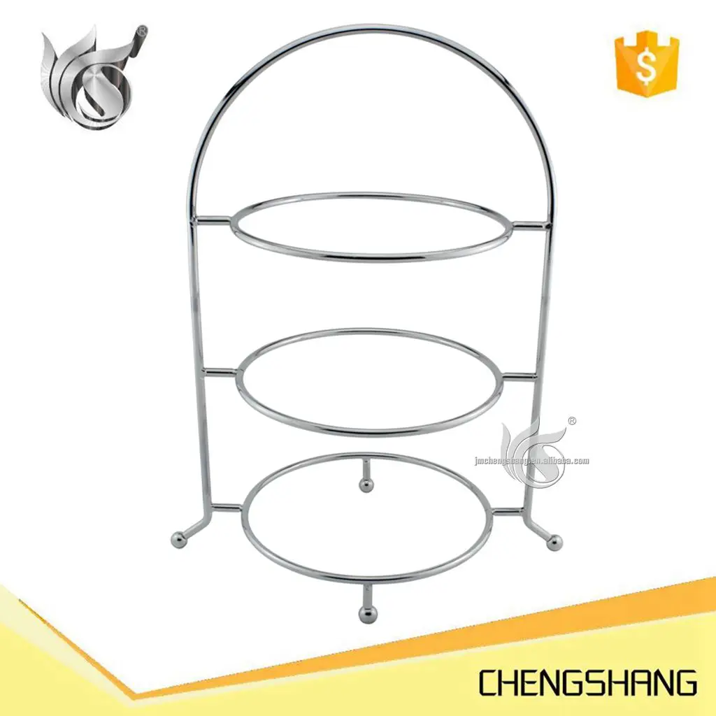 Stainless Steel Buffet Round Three Tier Wire Cake Stand - Buy Stainless ...