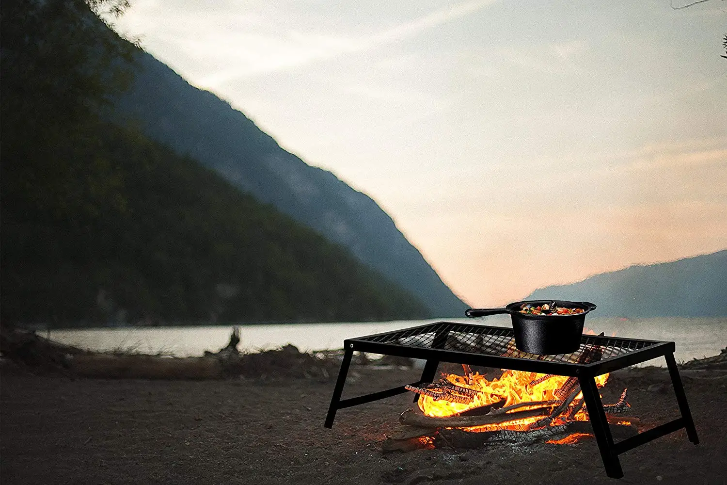 Portable Campfire Grill Stand - Safe and Easy to Use