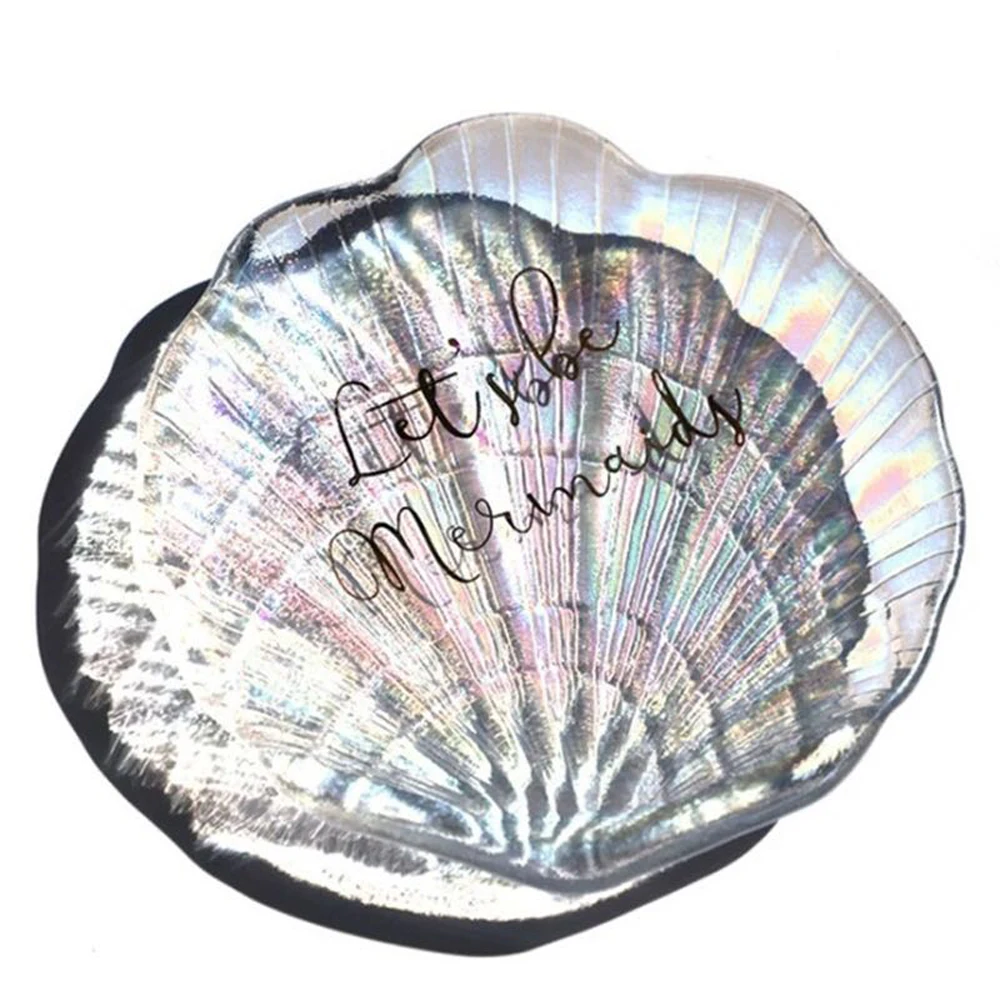 Shell Shaped Glass Plate Charger Shell Dinner Plates Sea Shell Plate ...