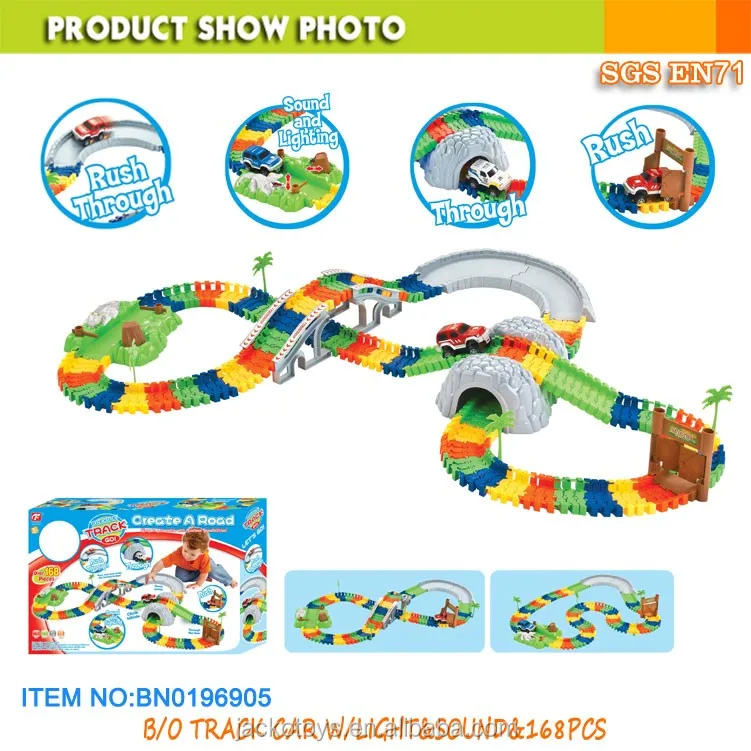 192pcs Glow In Dark Magical Track Set 3 Lights Car Slot Toy - Buy ...