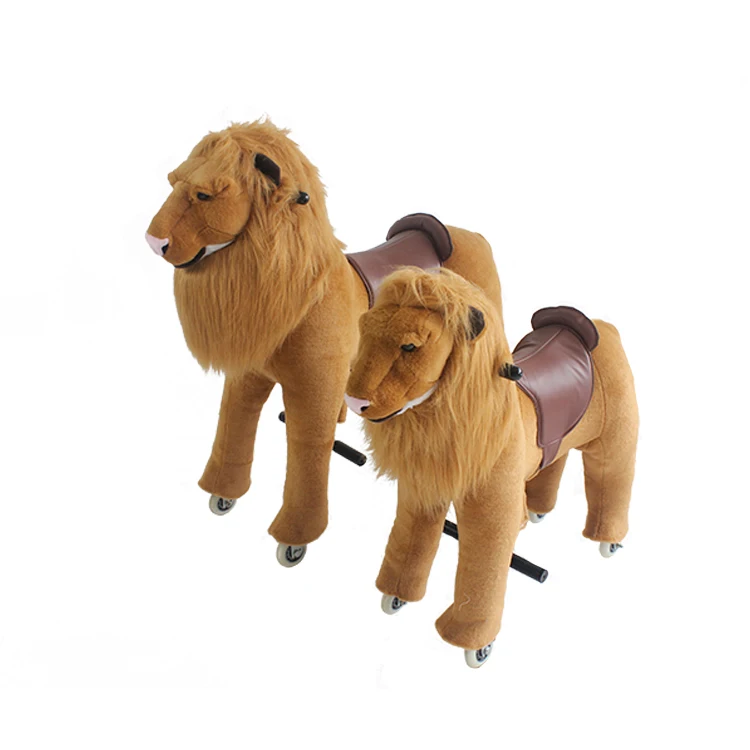 Special Offer Plush Lion Ride on Toys with Rubber Wheels
