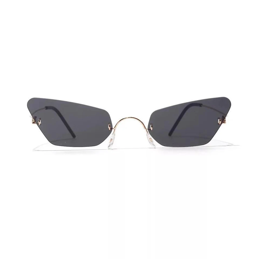 Pointy Cat Eye Sunglasses Women Retro Trend Bezel Less Small Frame Glasses 2019 New Sunglasses