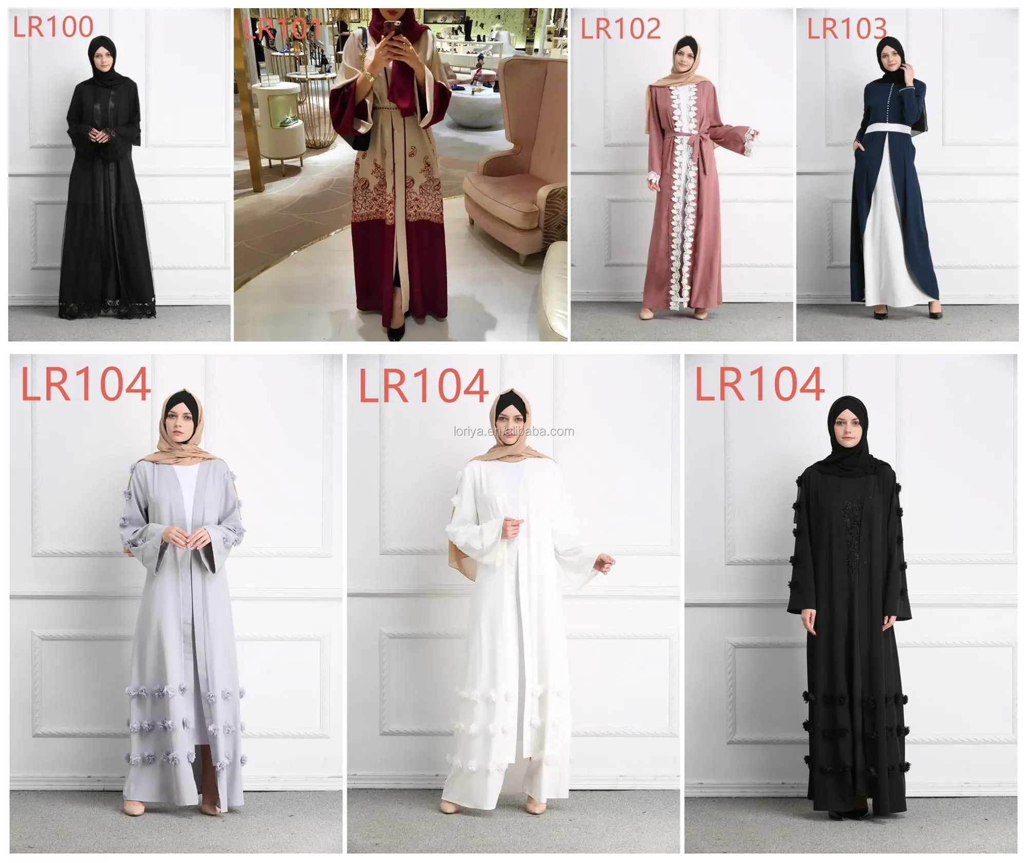 Dubai Abaya Models: Islamic Kimono Sleeve Open Abaya & Latest Burqa ...