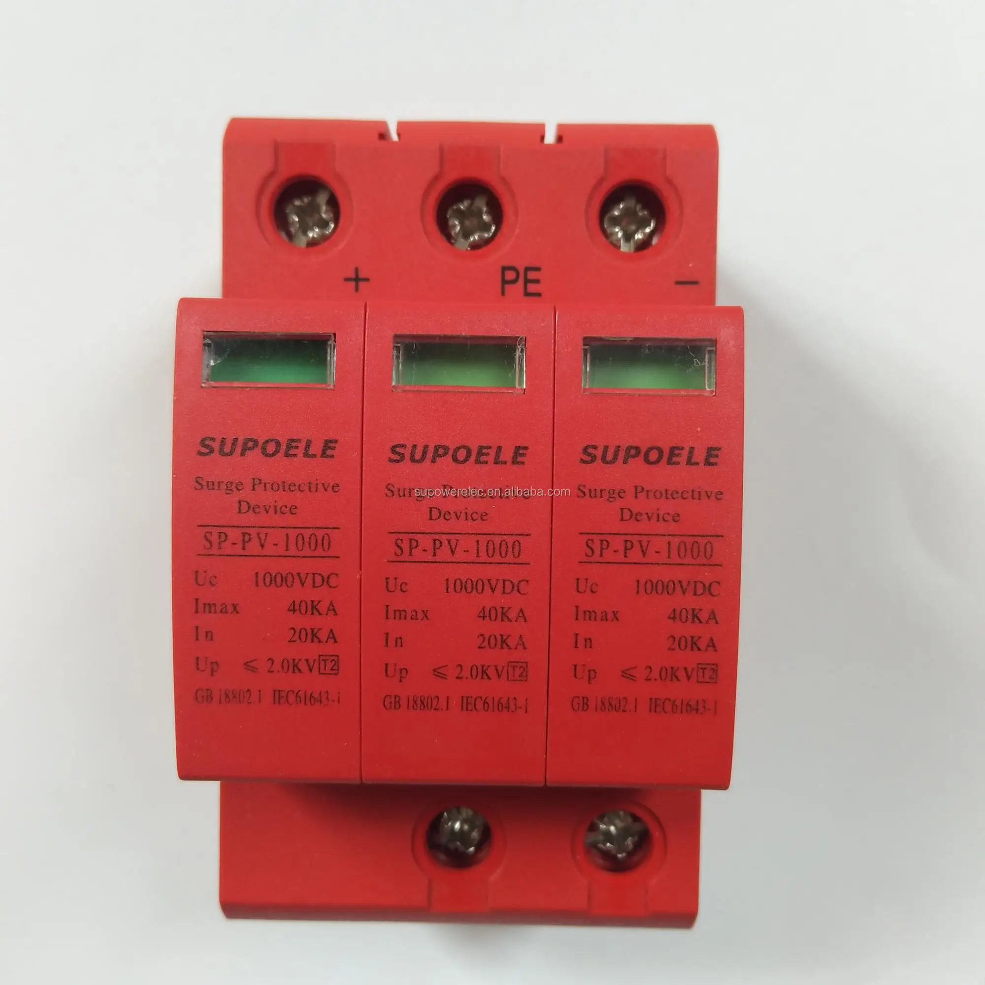 Pv Surge Protection Dc Spd 1000v 3p Solar Arrester For Photovoltaic Pv ...