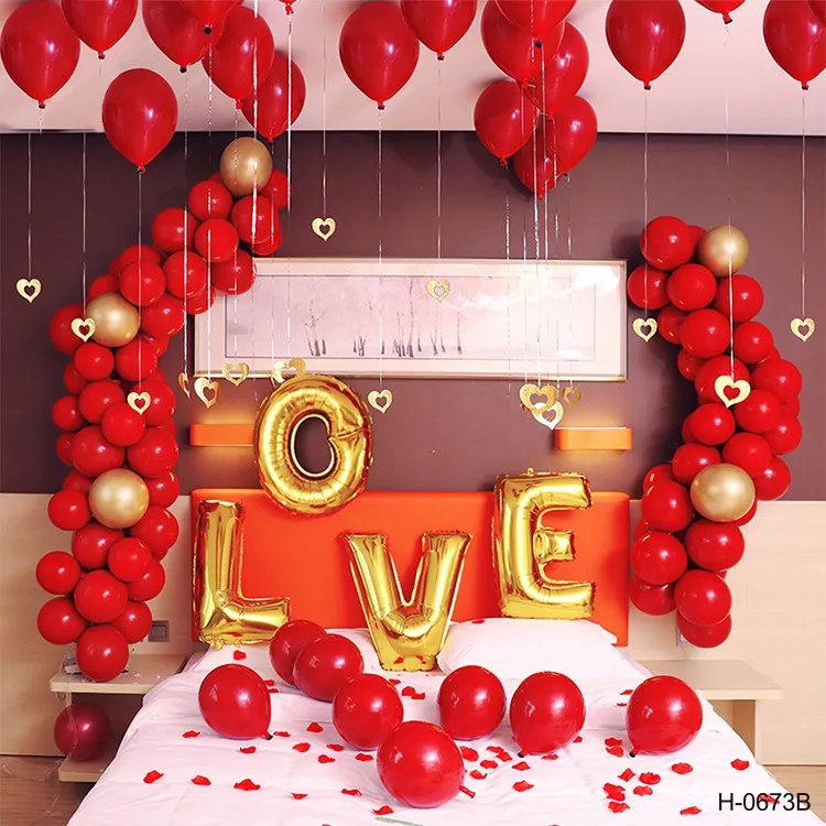 Red Gold Balloons - Elegant Party Decorations for Weddings