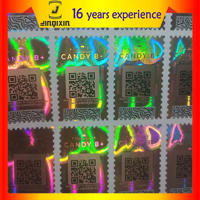 Custom Euro Laser Security Holographic Sticker Scratch Off Qr Code ...