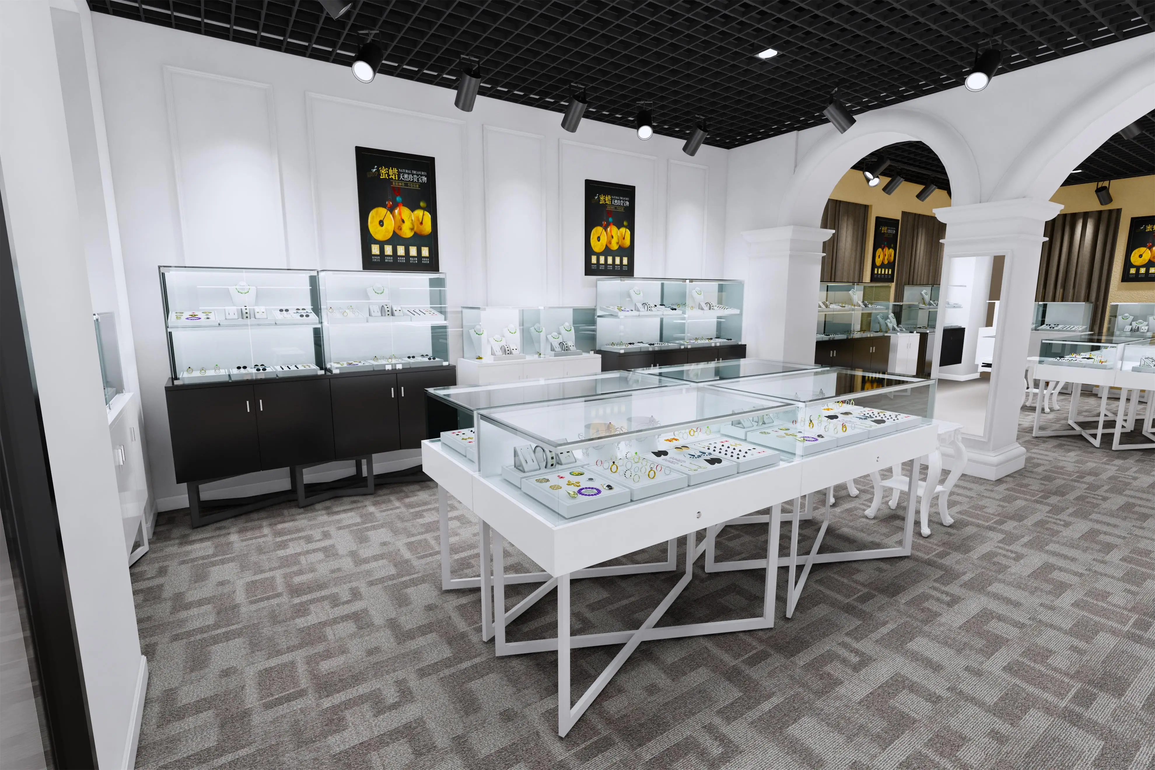 High End Customized Commercial Jewelry Showcase In Mall Jewellery ...