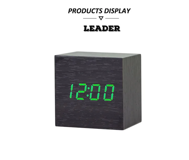 Jinsun Mini Creative Clock Digital Led Bamboo Alarm Clock Night Light ...
