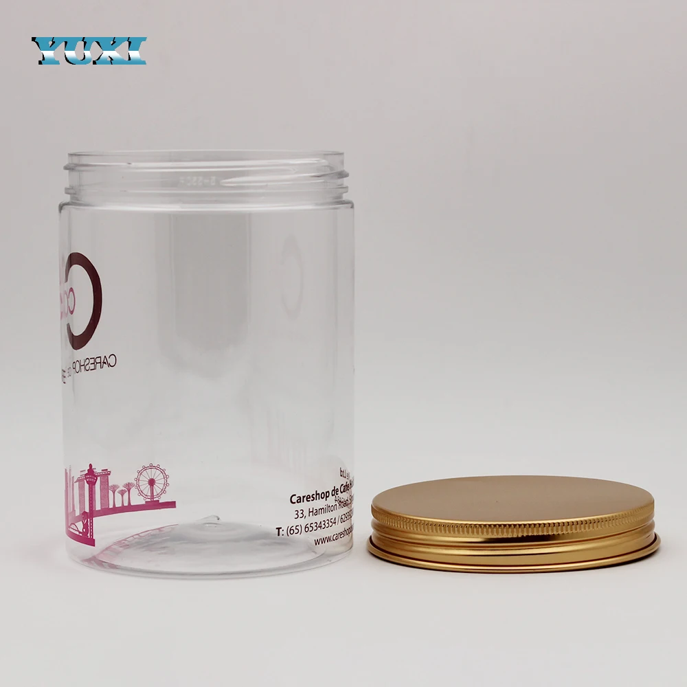 32oz Custom Large Clear Plastic Cookie Jars with Lids
