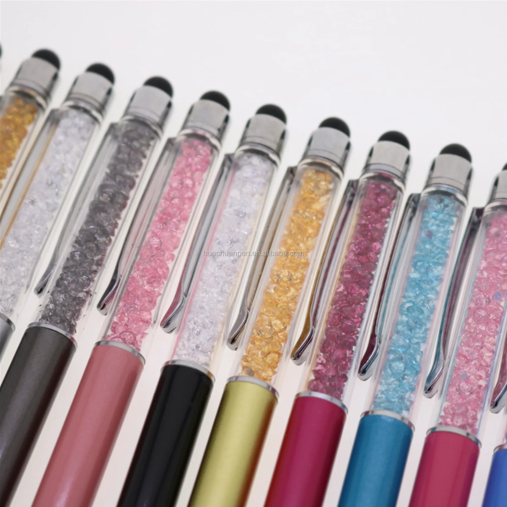 Hot Sale Creative Diamond Colorful Metal Ballpoint Pen Bling Dynamic ...