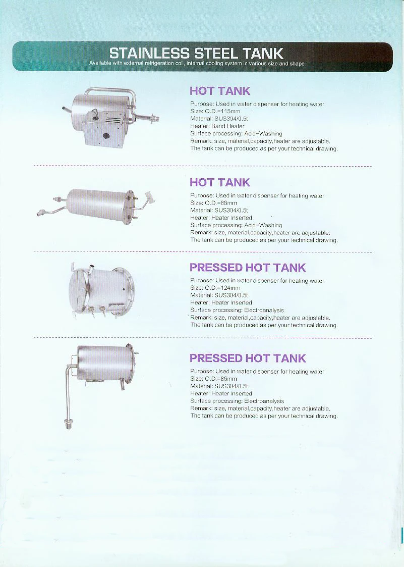 Stainless Steel Water Hot Tank for Dispenser Purifier