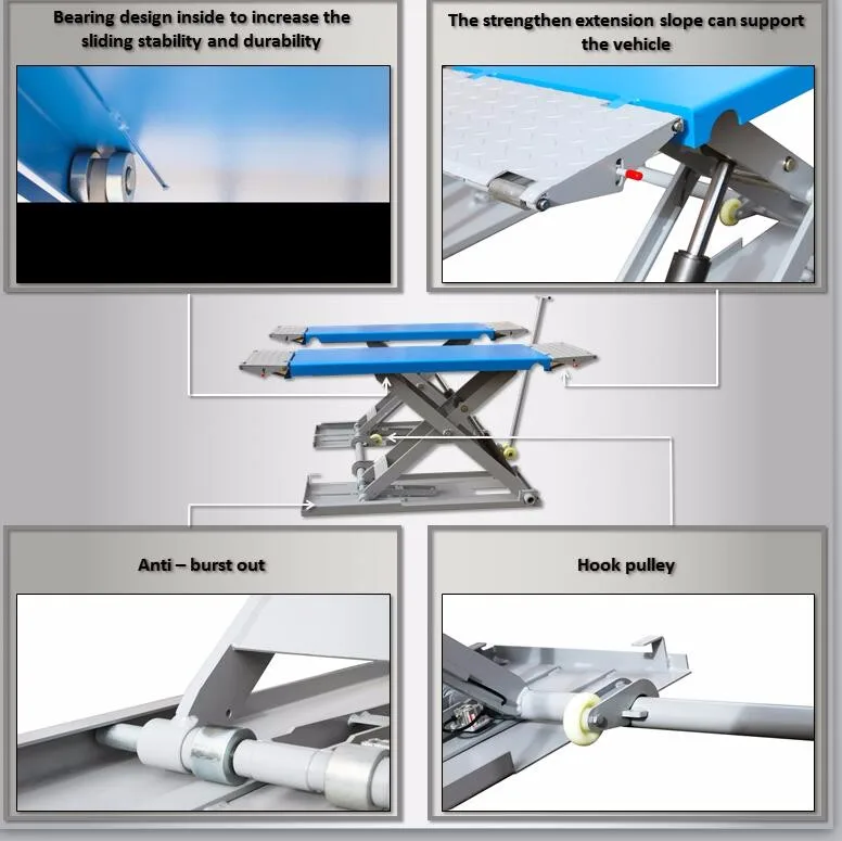 MT-W3000 Portable Mid-Rise Scissor Car Hoist - 3000 Kgs