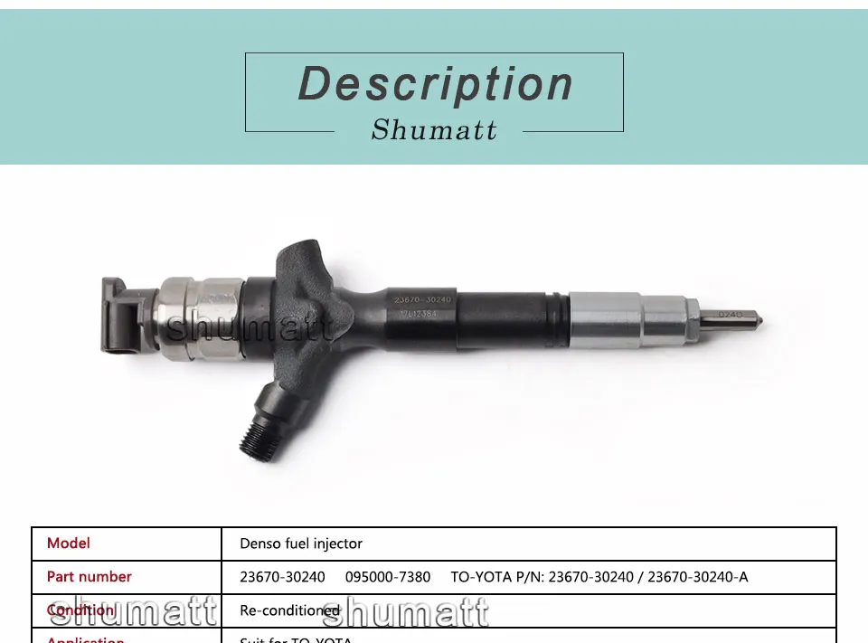 Denso Common Rail Injector 23670-30240 095000-7380 For Diesel Fuel ...
