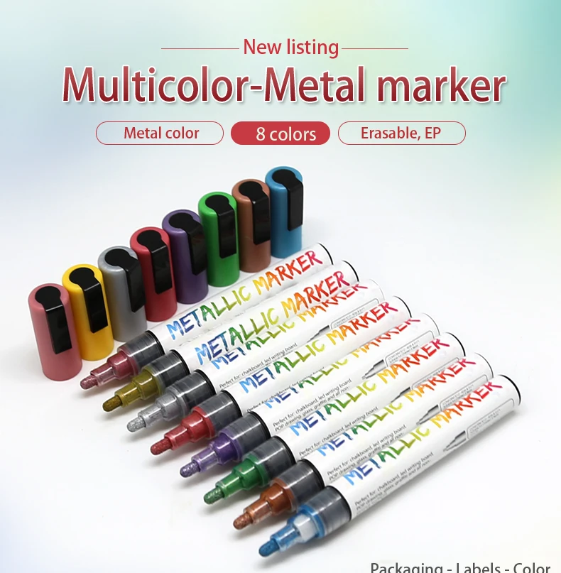 Hot Selling On Amazon Non-toxic Indelible Marker Pen Metallic Color ...