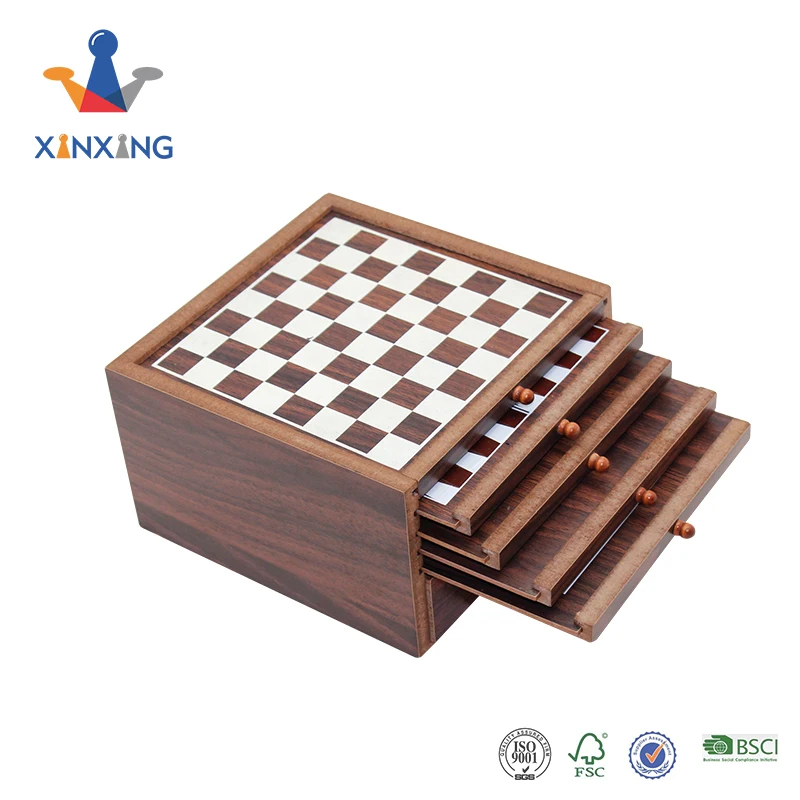 Classic 10 In 1 Game Box Chess Checker Backgammon Goose Game Ludo Nine ...