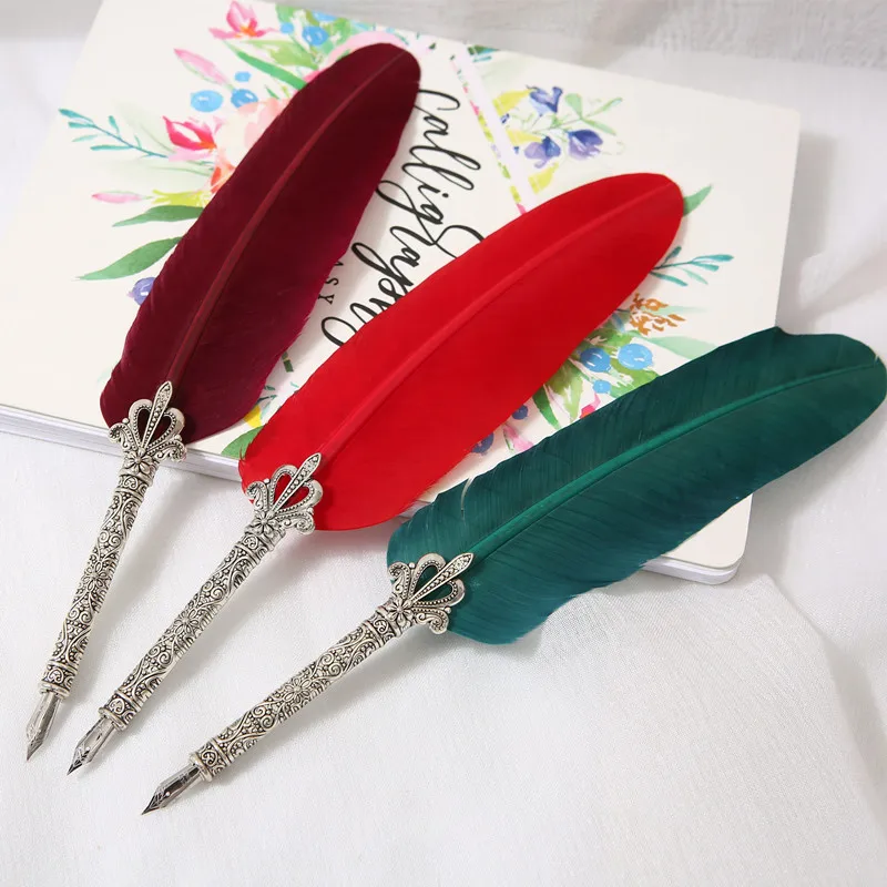 Iefp-002wholesale European Style Boxed Feather Fountain Pen School ...