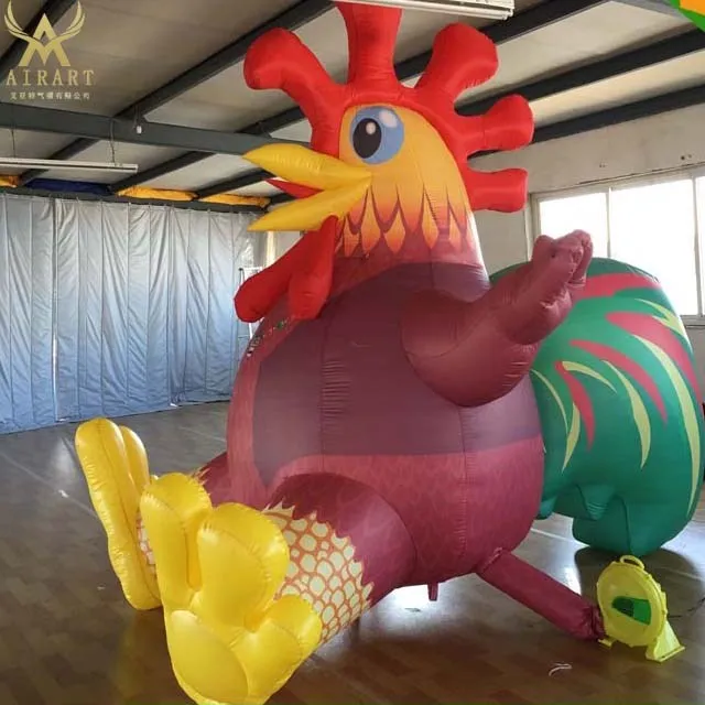 Customized Giant Inflatable Cartoon Chicken For Advertising - Buy ...