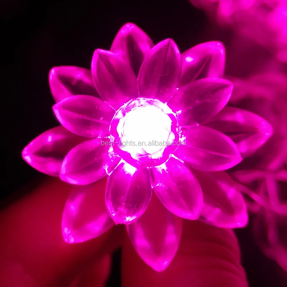 30 LED Double Lotus Solar String Lights for Outdoor Decor