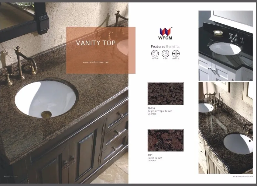 Banjo Style Natural Stone Granite Bathroom Vanity Countertop - Buy ...