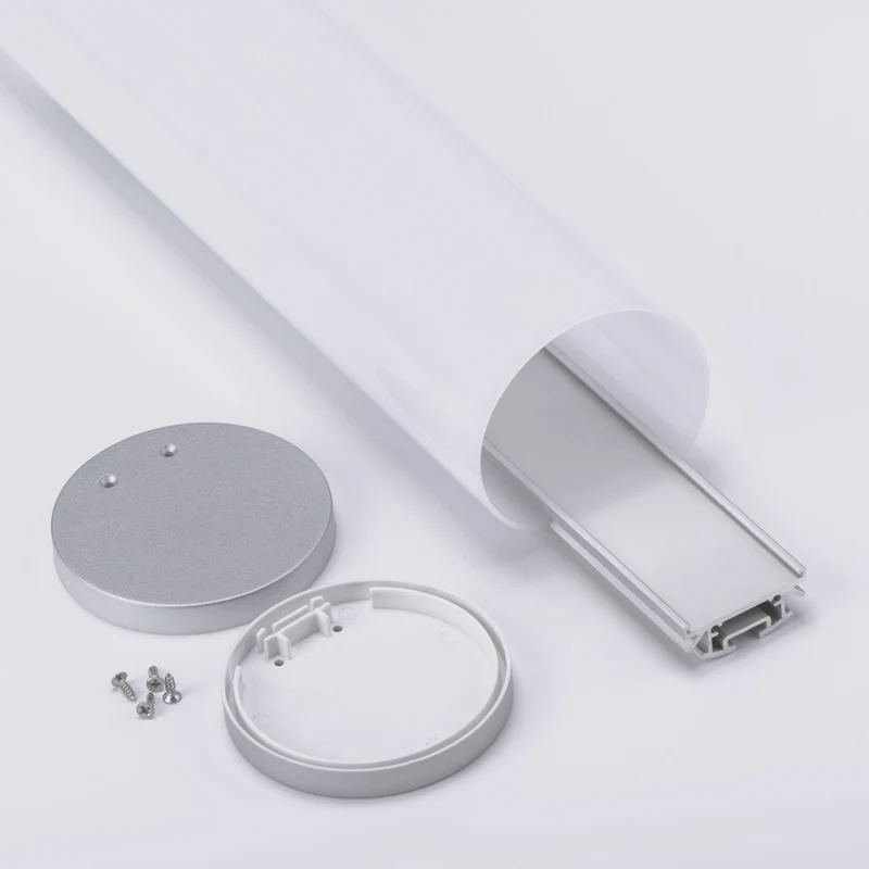 60mm LED Round Shape Profile Extrusion Aluminum - Adjustable Clip