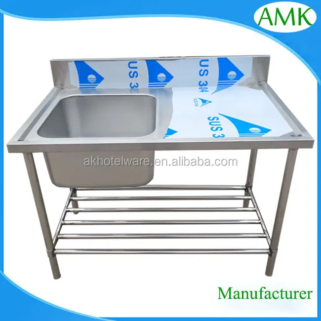Commercial Outdoor Stainless Steel Hand Wash Basin Kitchen Sink Working ...