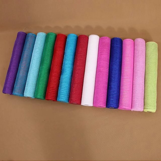 21 Inch Metallic Deco Poly Mesh Rolls for Christmas Wreath