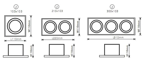 Square Double Heads Cob Led Ceiling Recessed Light Fitting - Buy Square ...