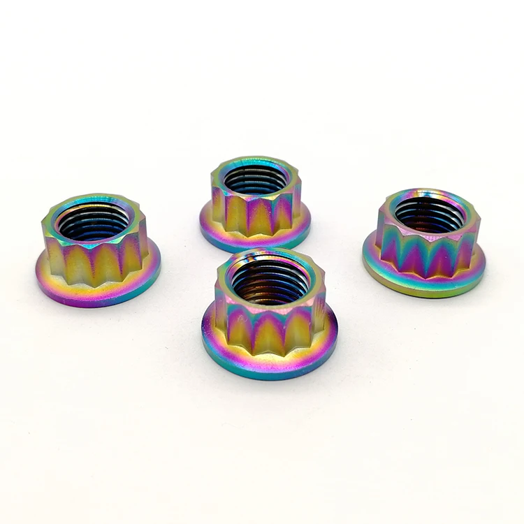 GR5/Ti6al4v titanium 12 point flange nut M4 M5 M6 M7 M8 M10 M12 M14 ...