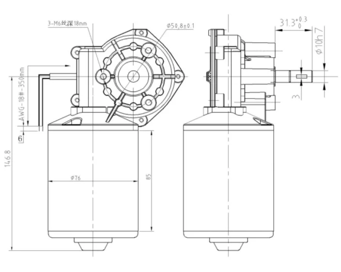 Tafel Motors - Efficient DC24V Geared Motor for Lift Tables