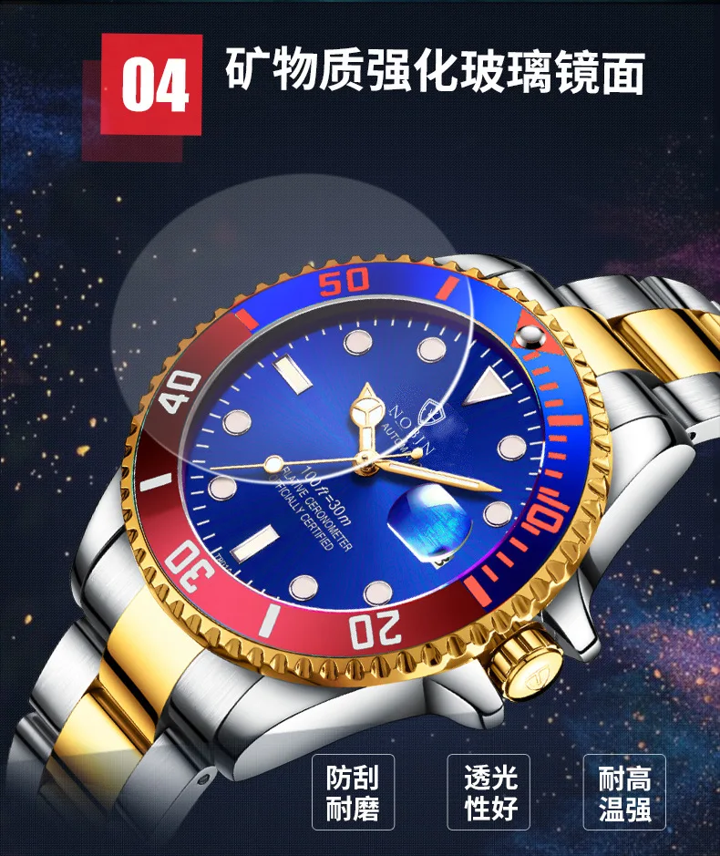 NOBJN T801A Multifunction Men's Business Watch - Custom Logo