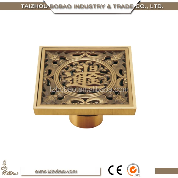 10*10 Cm Square Antique Brass Outdoor Drain Cover Gold Decorative Drain ...