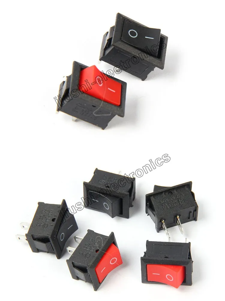 Kcd1-101 2 Pins 2 Position Rocker Switch Copper Feet Black Red Cheap ...