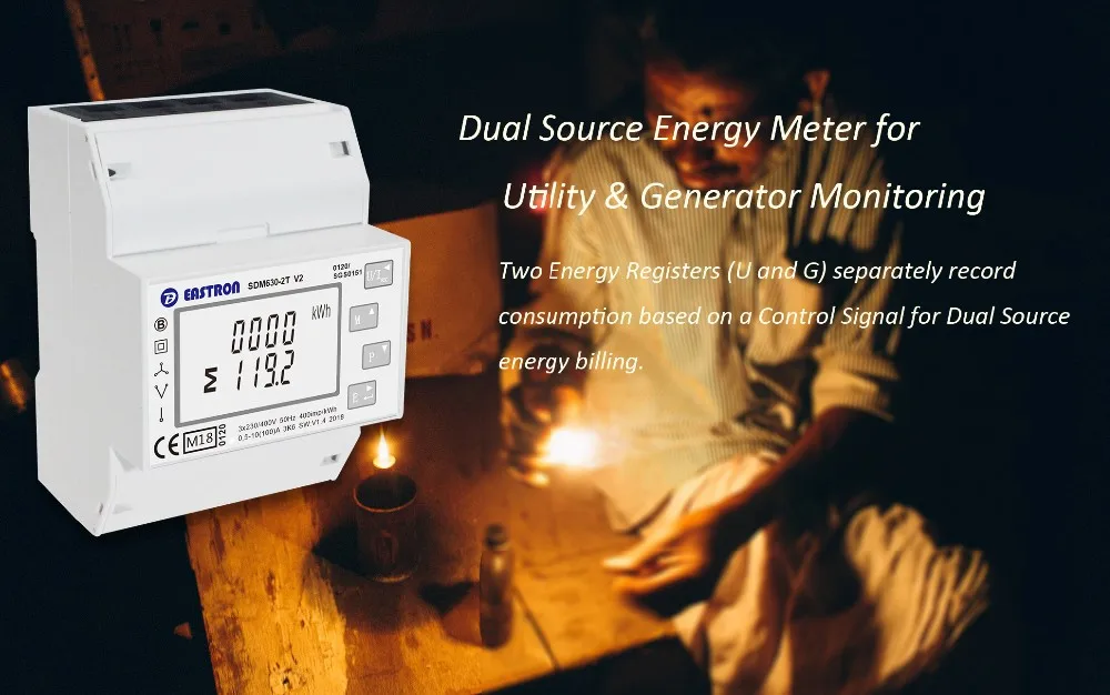Sdm630-2t Mid 3 Phase Dual Tariffs Electricity Meter Rs485 Modbus - Buy ...