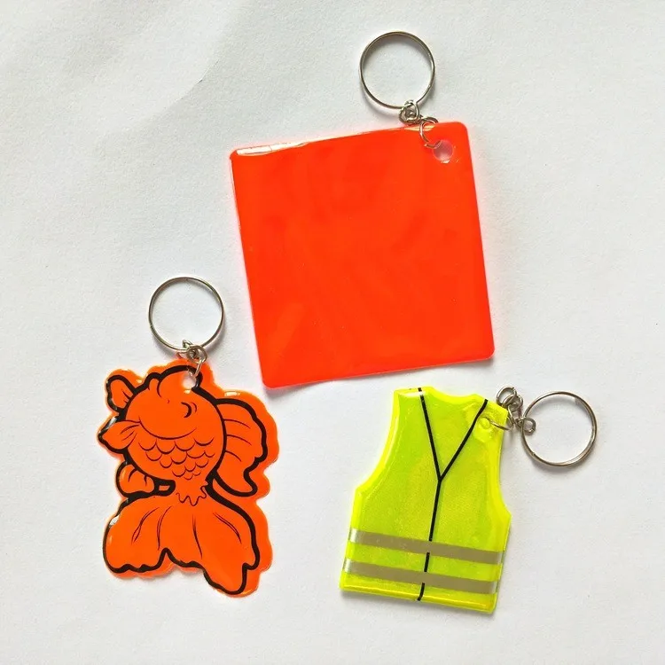 Customized Logo Colorful Reflective Keychain Reflective Keychain Bag ...