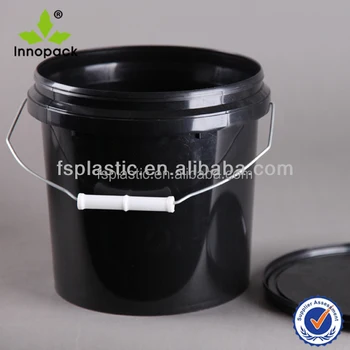 Black 5l Recycled Pp/hdpe Plastic Buckets And Pails For Storage - Buy ...