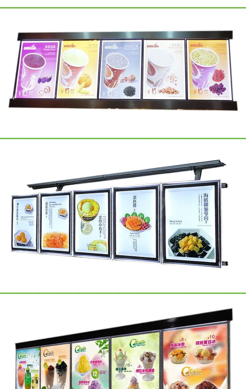 Restaurant Indoor Led Menu Light Boxes Wall Advertising Display ...