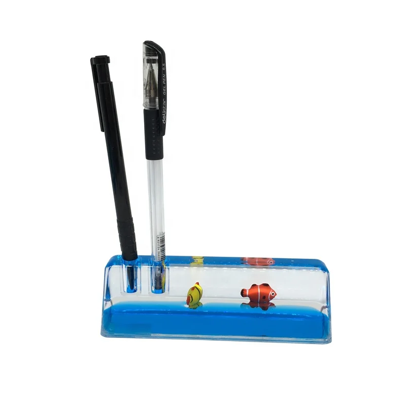 Small Moq Acrylic Liquid Floating Pen Holder And Paper Weight - Buy Pen ...