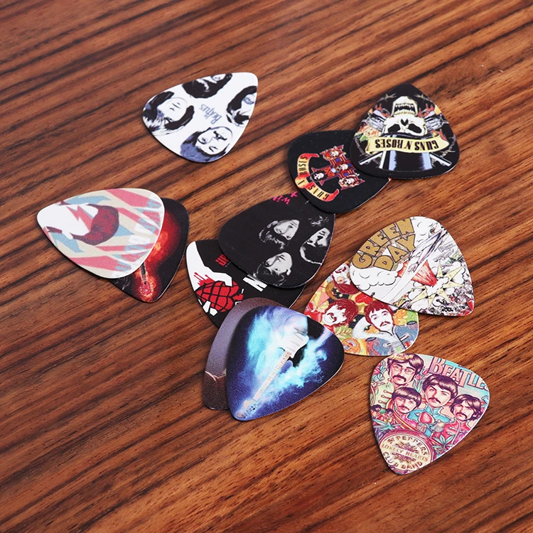 Promotional Customized Band Logo Plectrum Printed Guitar Picks - Buy ...