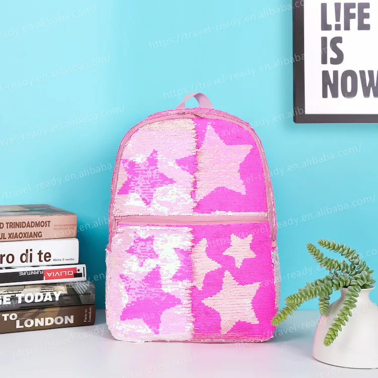 Reversible Sequins Star Backpack For Students Magic Glitter Mermaid ...