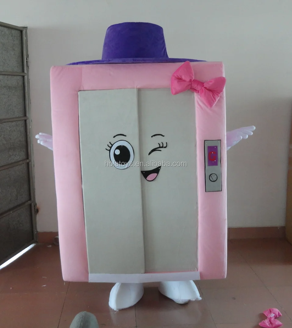 Hola Elevator Mascot Costume/pink Cartoon Mascot Costume For Adult ...