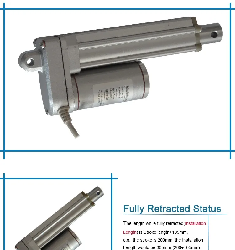 80mm/s 5kg Electric Push Rod Linear Actuator High Speed For Textile ...