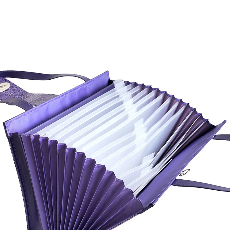 Leather Document Bag Accordion Wallet Expanding File Folder - Buy ...
