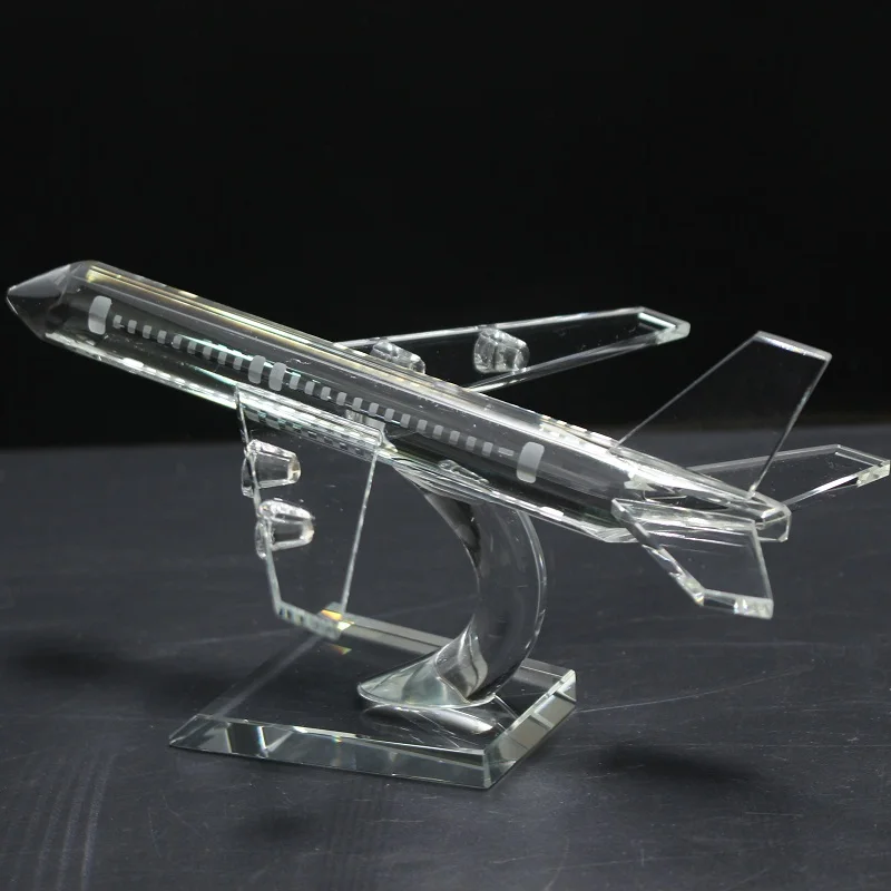 Transparent Crystal Airplane Glass Plane Model Crystal Paperweight For ...