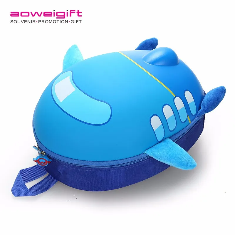 Novelty Boys Kindergarten School Bag Blue 3d Airplane Shaped Backpack ...