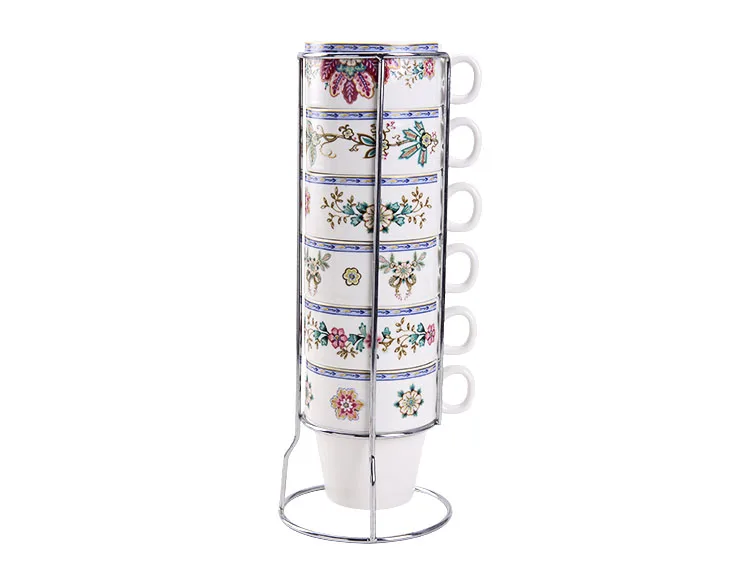 2017 Stackable Coffee Mug Metal Rack Holder Set Of 6 Stackable Mug ...