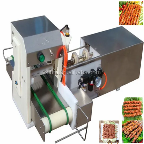 Full Automatic Rotating Meat Kebab Satay Barbecue Skewer String Making ...
