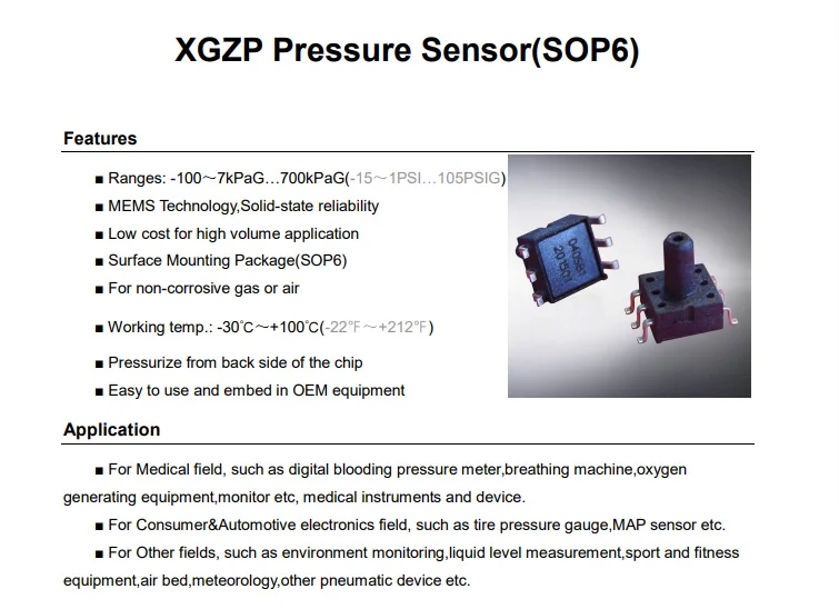 40kpa / 5.8psi / 300mmhg Electronic Sphygmomanometer Pressure Sensor ...