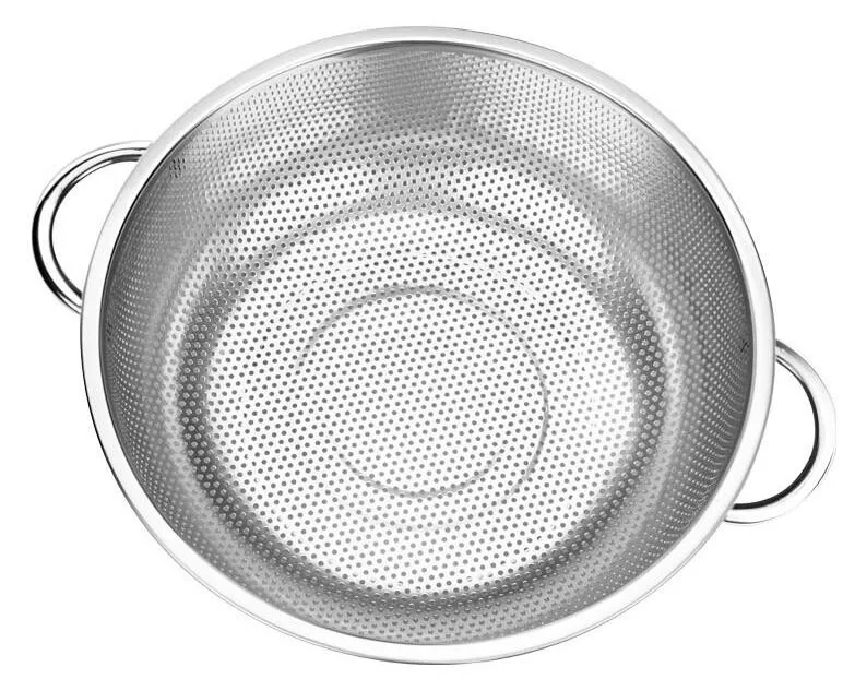 Cheap Price Stainless Steel Perforated Shallow Colander Strainer Bowl ...